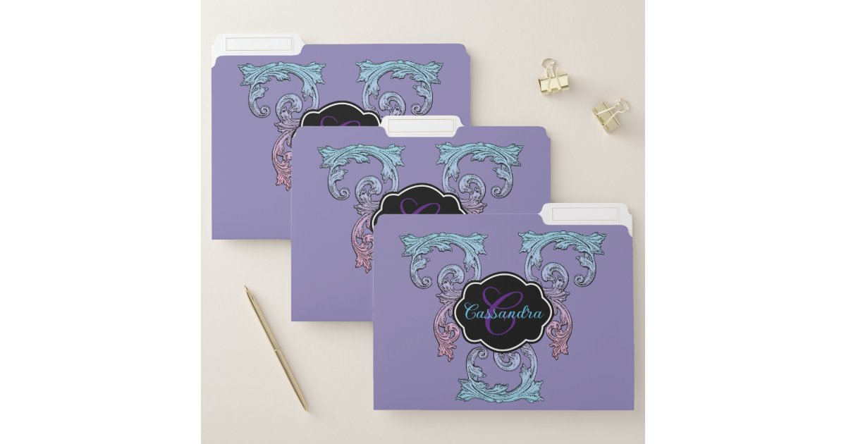 Elegant, Ornate Personalized Vintage Victorian File Folder | Zazzle