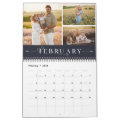 Elegant Ornate White Navy Months Photo Collage Calendar | Zazzle