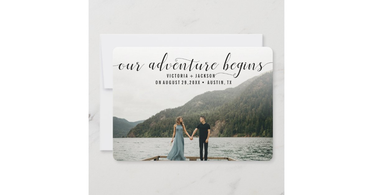 Elegant Our Adventure begins Save the Date Photo | Zazzle