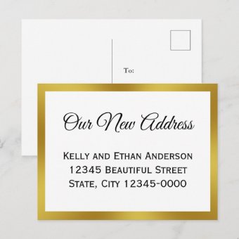 Elegant Our New Address Moving Announcement Postcard | Zazzle
