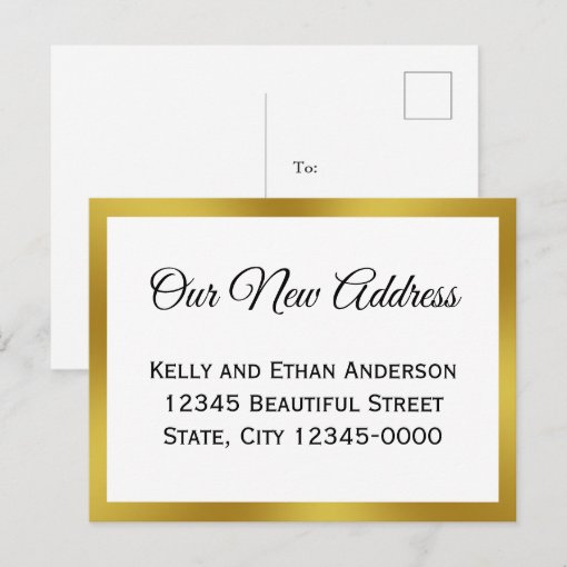 Elegant Our New Address Moving Announcement Postcard | Zazzle