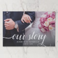 Elegant Our Story Photo Wedding Handwritten Paper Pad | Zazzle