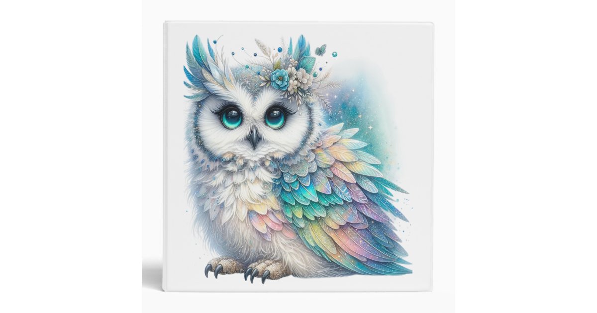 Elegant Owl Theme Binder 2 See Back | Zazzle