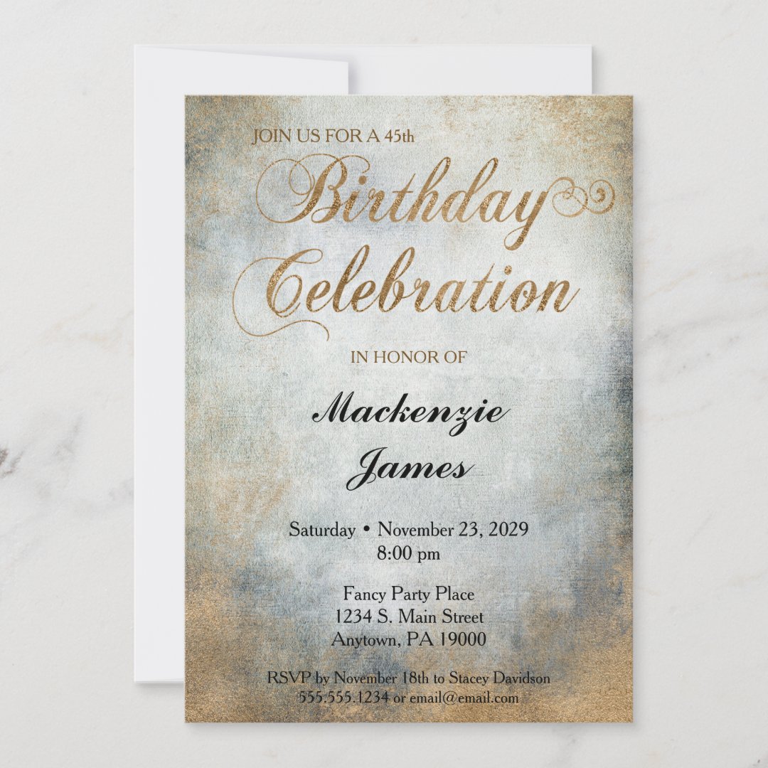 Elegant Painted Copper Birthday Party Invitation | Zazzle