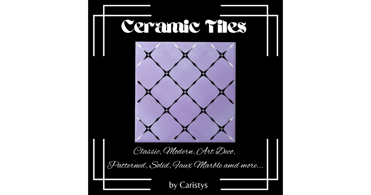 Elegant Pale Mauve & White Squares Ceramic Tile | Zazzle