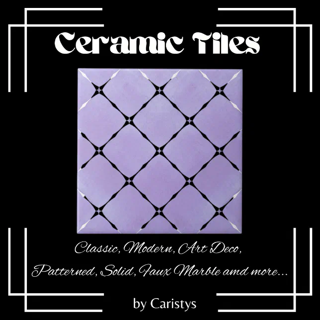 Elegant Pale Mauve & White Squares Ceramic Tile | Zazzle
