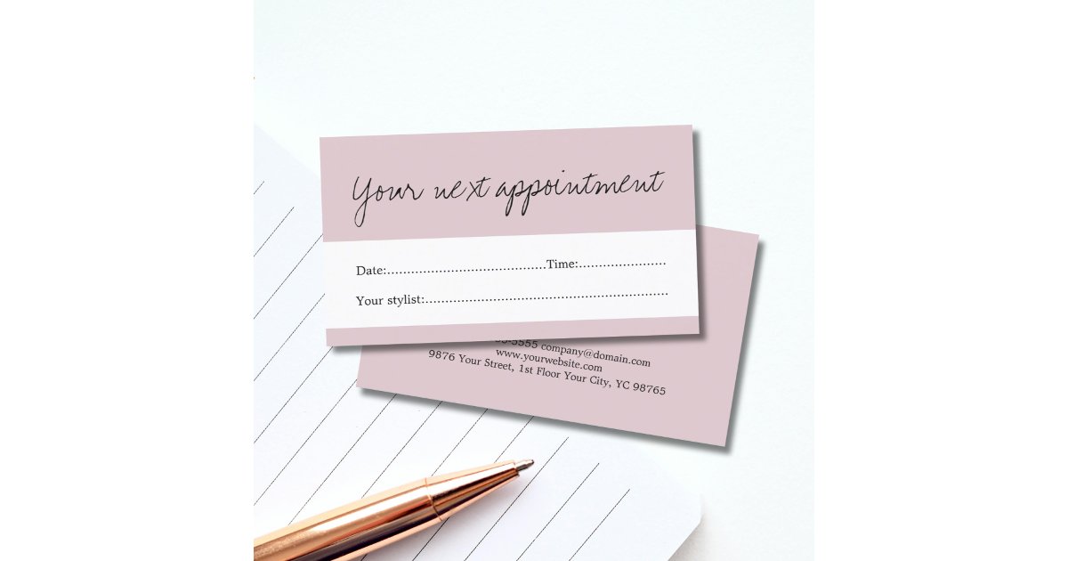 Elegant Pale Purple White Beauty Appointment Card | Zazzle