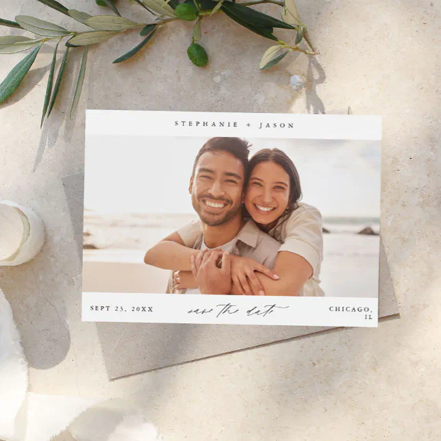 Elegant Panoramic Photo Modern Save the Date Invitation | Zazzle