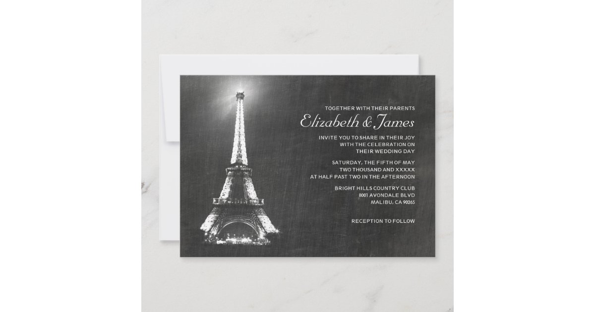 Elegant Paris Wedding Invitations | Zazzle