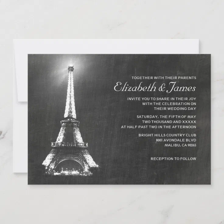 Elegant Paris Wedding Invitations | Zazzle