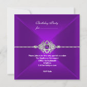 Elegant Party All Occasions Purple Silver Jewel Invitation | Zazzle