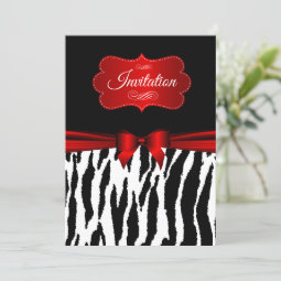 Elegant Party Celebration - Zebra | Invitation | Zazzle