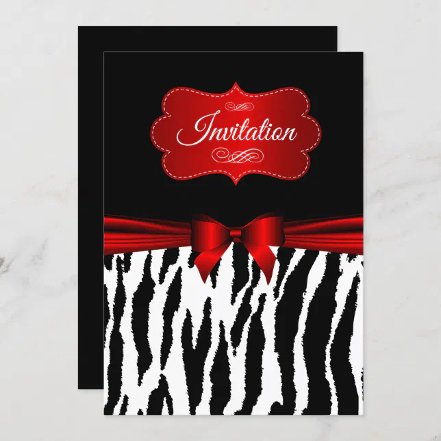 Elegant Party Celebration - Zebra | Invitation | Zazzle