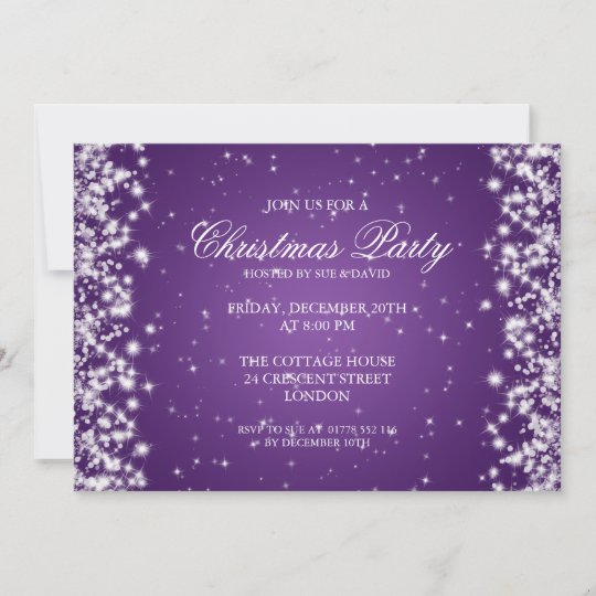 Elegant Party Sparkle Purple Invitation | Zazzle.com