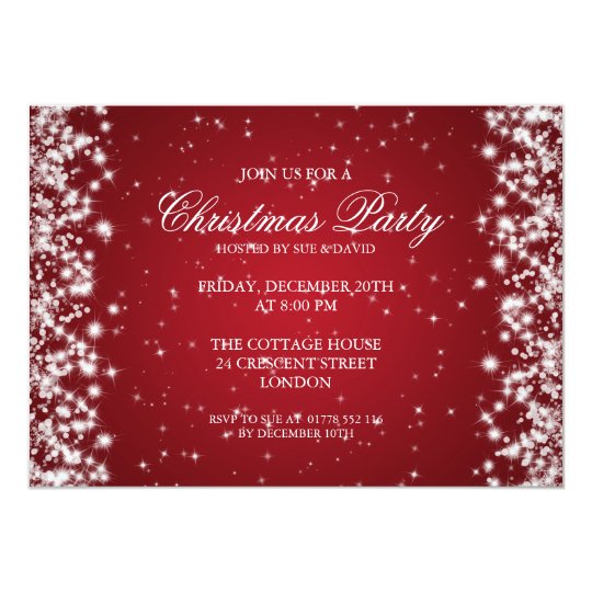 Elegant Party Sparkle Red Invitation | Zazzle.com