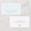 Elegant Pastel Aqua Professional Calling Card | Zazzle
