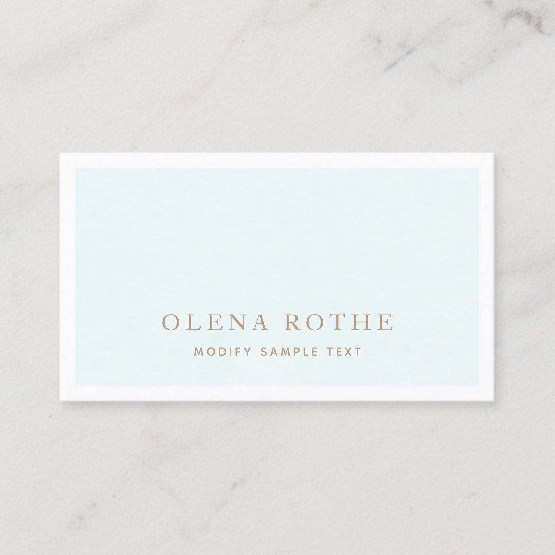 Elegant Pastel Aqua Professional Calling Card | Zazzle