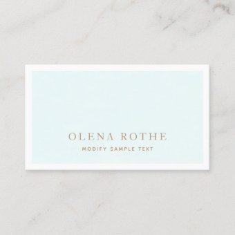 Elegant Pastel Aqua Professional Calling Card | Zazzle
