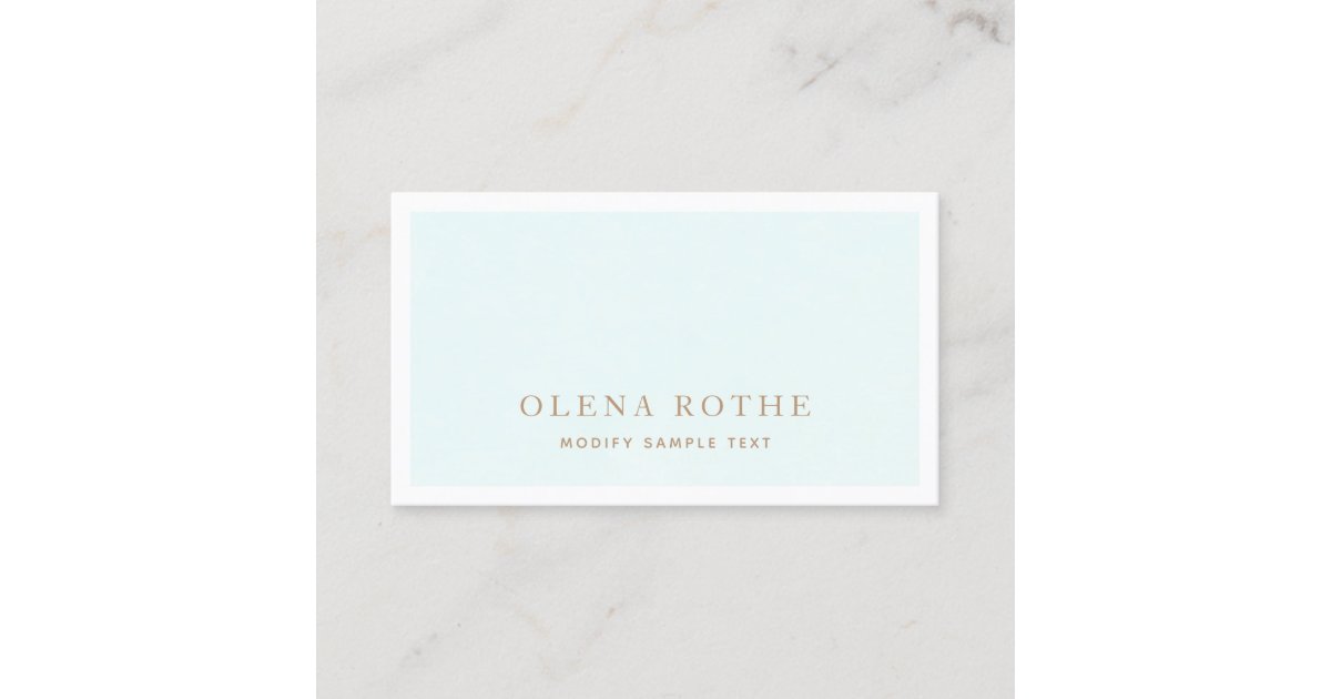 Elegant Pastel Aqua Professional Calling Card | Zazzle