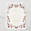 Elegant Pastel Chic Boho Wildflower Theme Wedding Foil Invitation | Zazzle