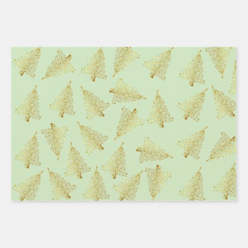 Elegant pastel Christmas tree pattern Wrapping Paper Sheets | Zazzle