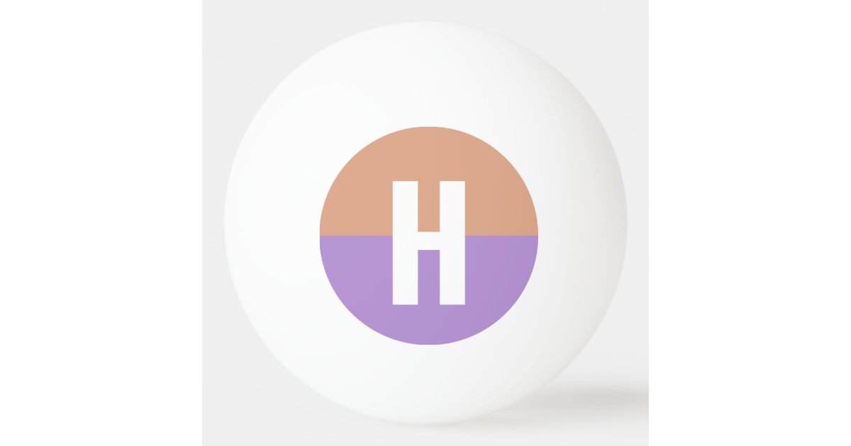 Elegant Pastel Colorblock Monogram Initial Letter Ping Pong Ball | Zazzle