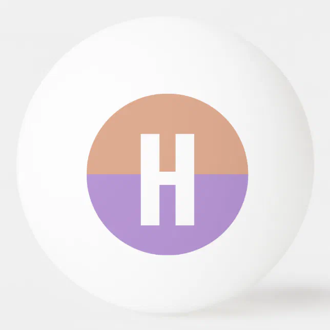 Elegant Pastel Colorblock Monogram Initial Letter Ping Pong Ball | Zazzle