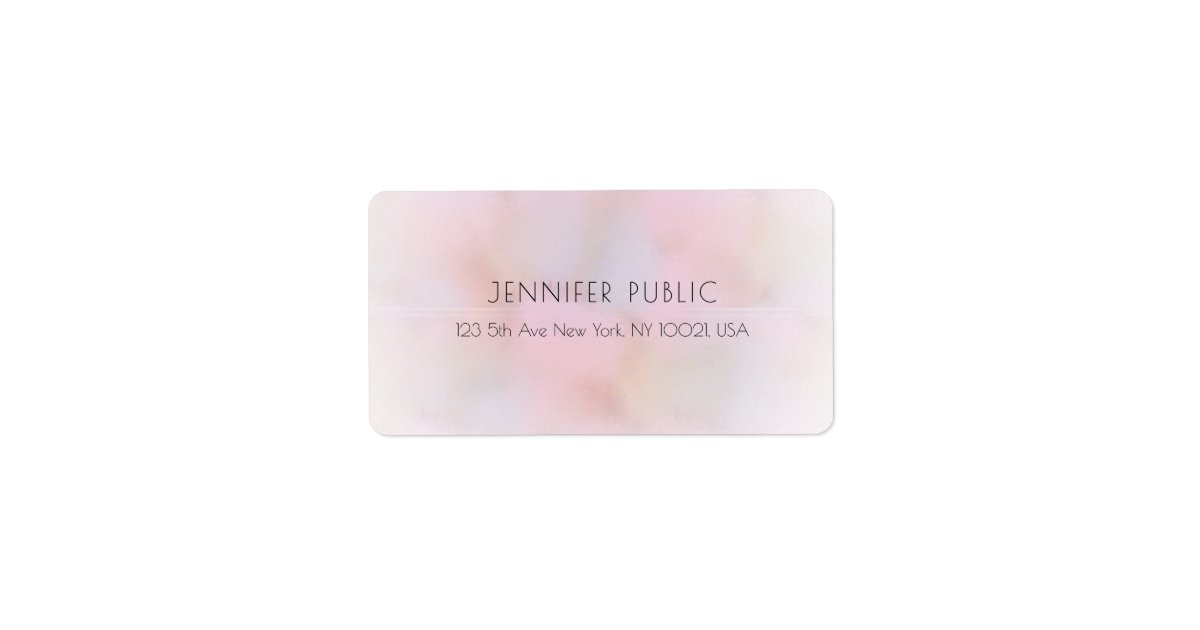 Elegant Pastel Colors Modern Minimalist Template Label | Zazzle