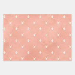Elegant Pastel Daisy Flower Bunny Spring Easter Wrapping Paper Sheets ...