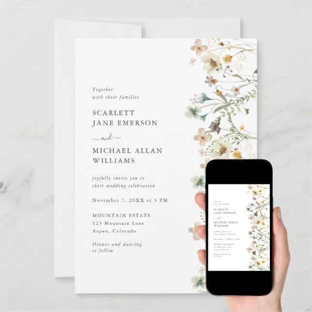 Elegant Pastel Floral Wedding Invitation | Zazzle