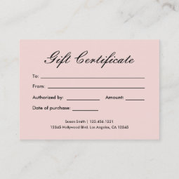 Elegant Pastel Pink and Black Chevron Gift Discount Card | Zazzle