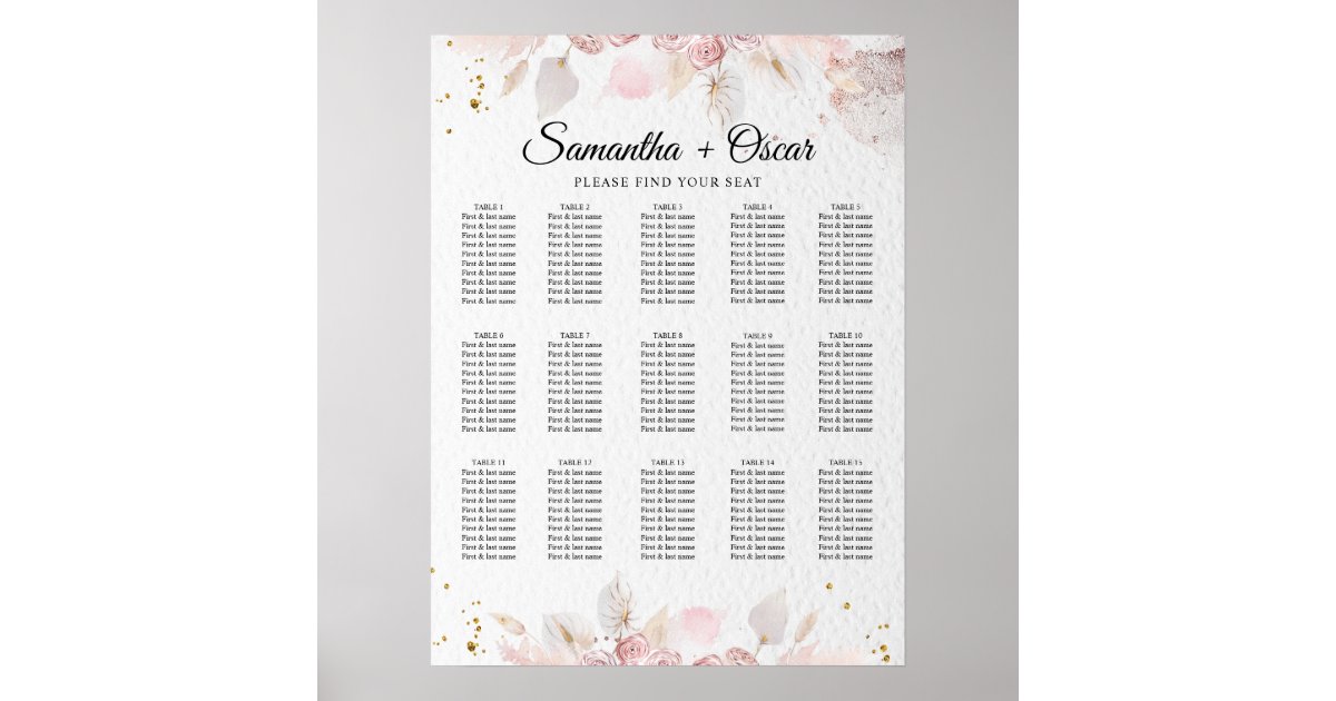 Elegant Pastel Pink Floral Frame Fancy Poster | Zazzle