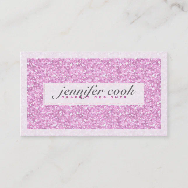 Elegant Pastel Pink Glitter & Sparkles 3 Business Card | Zazzle