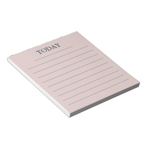 Elegant Pastel Pink Green TODAY to do list lines Notepad | Zazzle