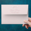 Elegant Pastel Pink Hand Drawn Bow Return Address Envelope | Zazzle