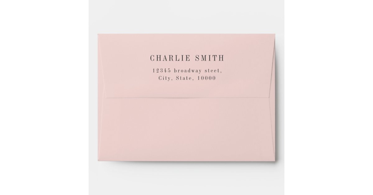 Elegant Pastel Pink Return Address Envelope | Zazzle