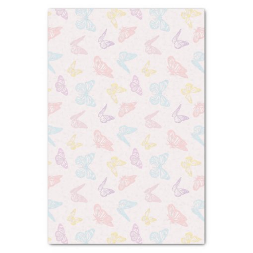 Elegant Pastel Pink Seamless Butterfly Pattern Tissue Paper | Zazzle