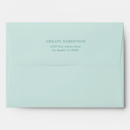 Elegant Pastel Watercolor Floral Mint Green Envelope | Zazzle