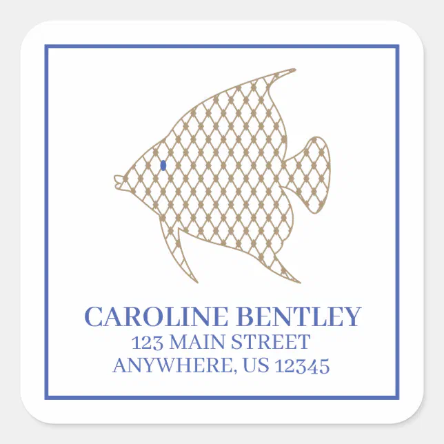 Elegant Pattern Angel Fish Return Address Labels | Zazzle