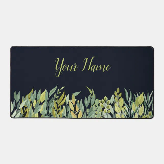 Elegant Peaceful Decorative Summer Leaves Desk Mat | Zazzle