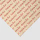 Elegant Peach and Red Cursive Script Text Pattern Tissue Paper | Zazzle