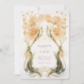 Elegant Peach Apricot Art Nouveau Wedding Invitation | Zazzle