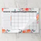 Elegant Peach & Green Floral Monthly Calendar Paper Pad | Zazzle