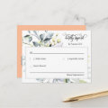 Elegant Peach Green Leaves QR Code Address RSVP Postcard | Zazzle