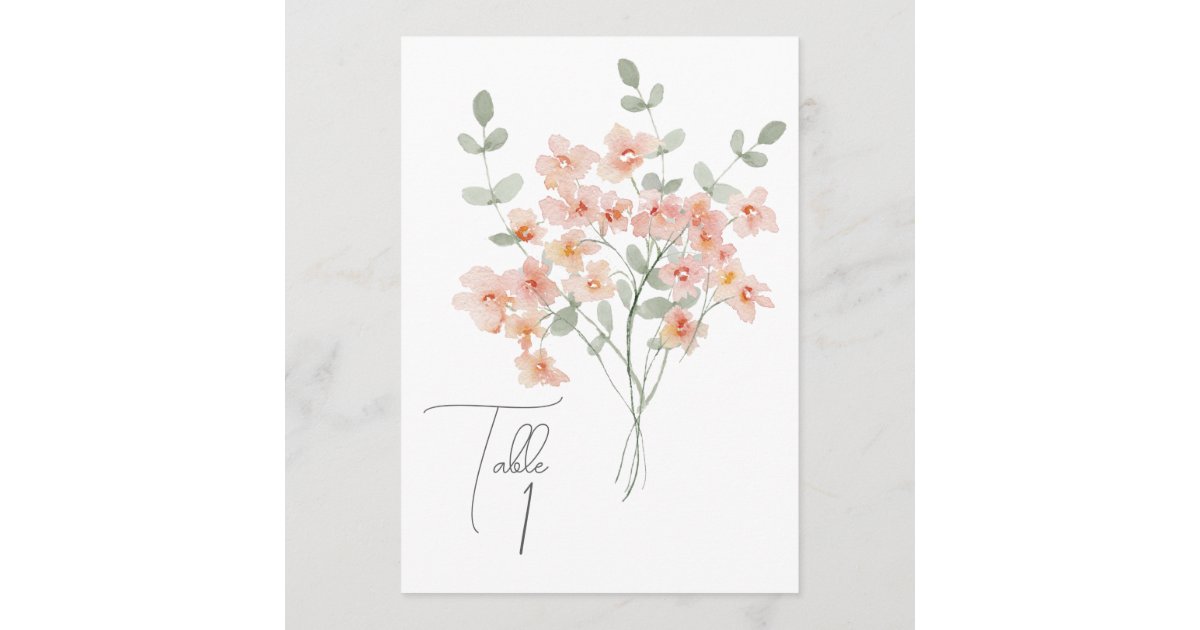 Elegant Peach &Green Watercolor Floral Program | Zazzle