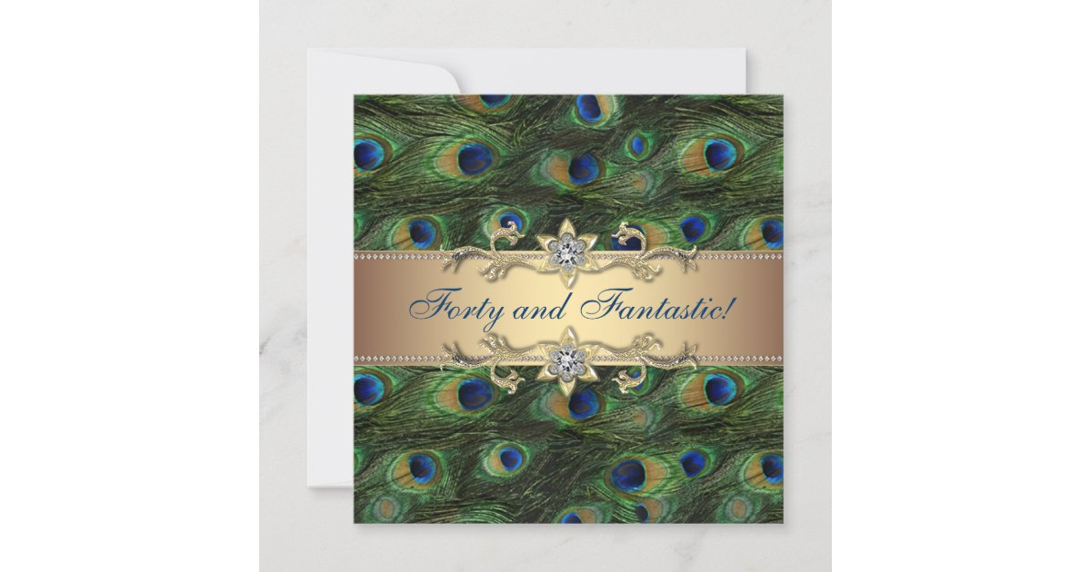 Elegant Peacock Birthday Party Invitation | Zazzle