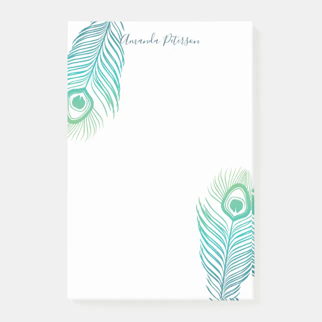 Elegant Peacock Feathers Post-It Notes | Zazzle