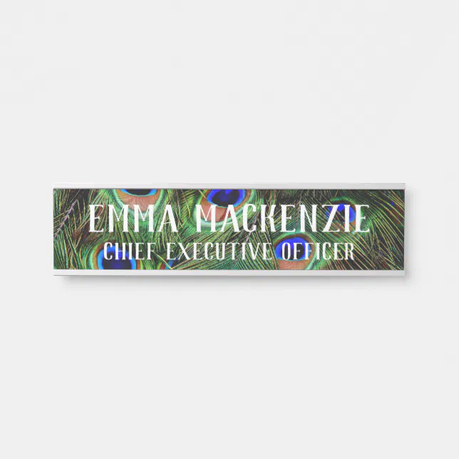 Elegant Peacock Hanging Door Sign Name Plate | Zazzle