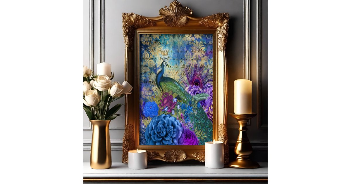 Elegant Peacock Poster | Zazzle