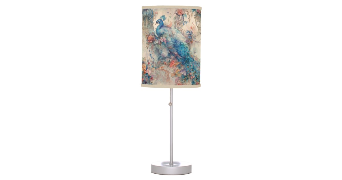 Elegant Peacock Table Lamp | Zazzle